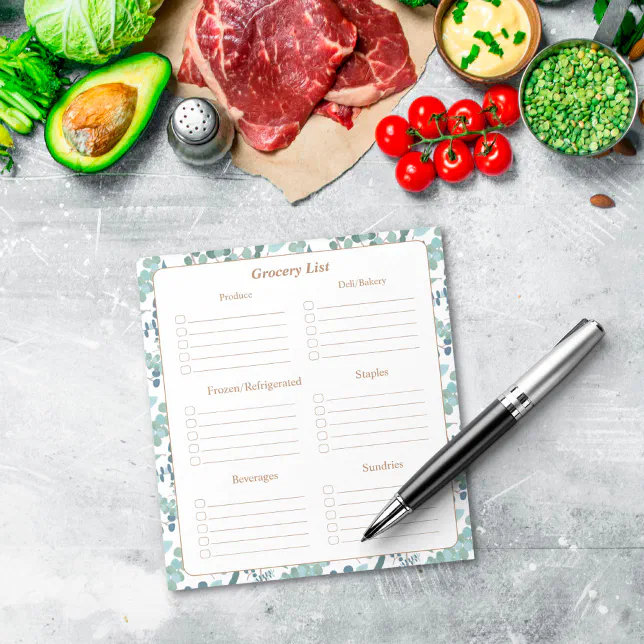 Grocery Shopping List Notepad | Zazzle