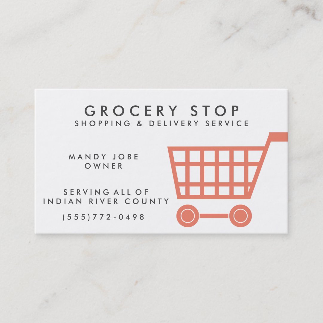 Grocery Shopping Service Business Card | Zazzle