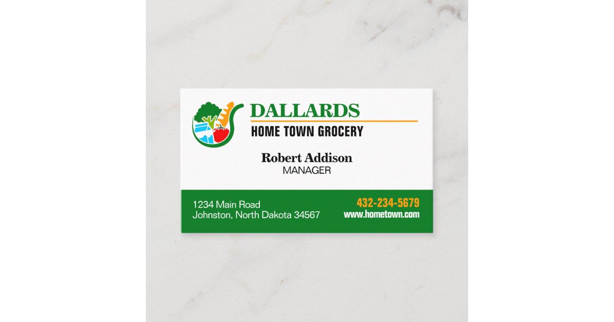 Grocery Store Business Card | Zazzle