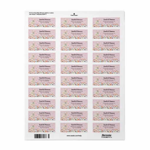Groodle Goldendoodle blush pink flowers Label | Zazzle