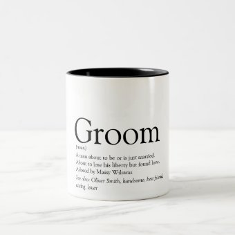 Groom Definition, Stag Bachelor Party, Wedding Two-Tone Coffee Mug | Zazzle