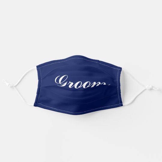 Groom Face Mask in Navy Blue for Wedding Ceremony | Zazzle.com