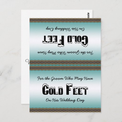 Groom Socks Cold Feet Postcard | Zazzle