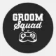 Groom Squad Bachelor Party Groomsmen Gamer Classic Round Sticker | Zazzle
