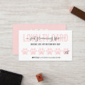 Groomer Loyalty Card Feminine Script Pet Salon | Zazzle