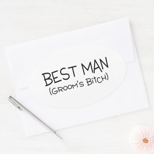 Grooms Best Man Oval Sticker | Zazzle
