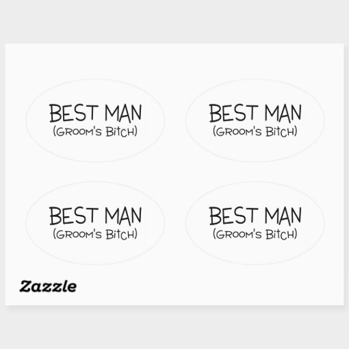 Grooms Best Man Oval Sticker | Zazzle