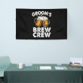 Groom's Brew Crew Funny Groomsmen Bachelor Party Banner | Zazzle