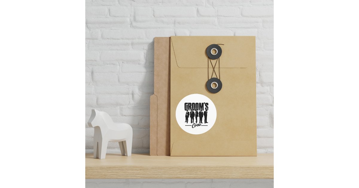 Groom's Crew Groomsmen Bachelor Party Classic Round Sticker | Zazzle