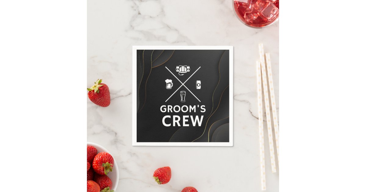 Groom's Crew Groomsmen Bachelor Party Napkins | Zazzle