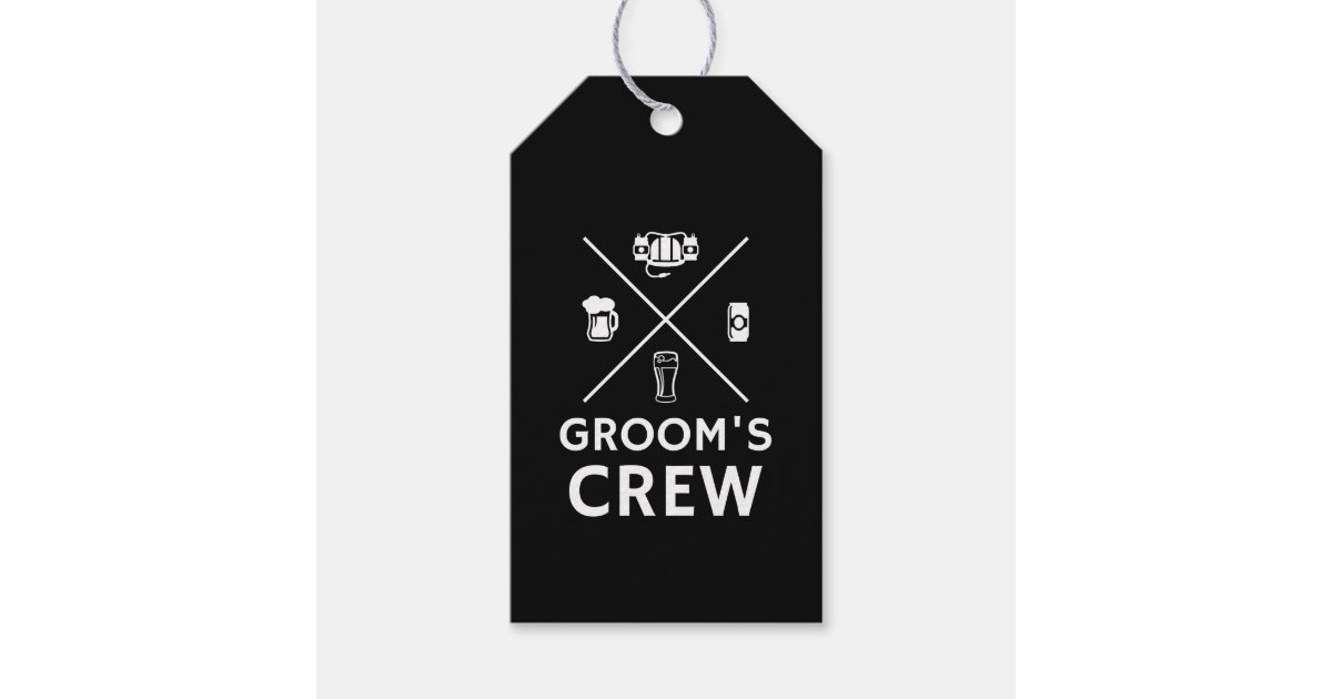 Groom's Crew Groomsmen Bachelor Party Thank You Gift Tags | Zazzle