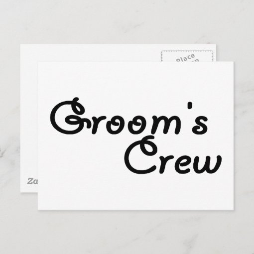 Grooms Crew Postcard | Zazzle