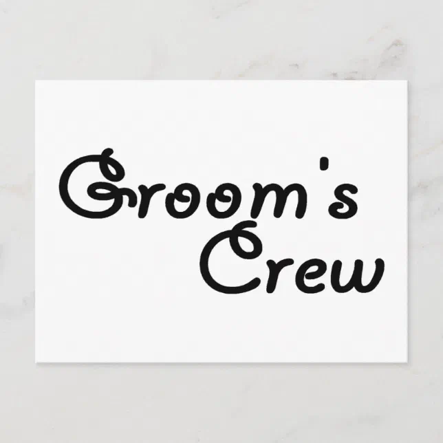 Grooms Crew Postcard | Zazzle
