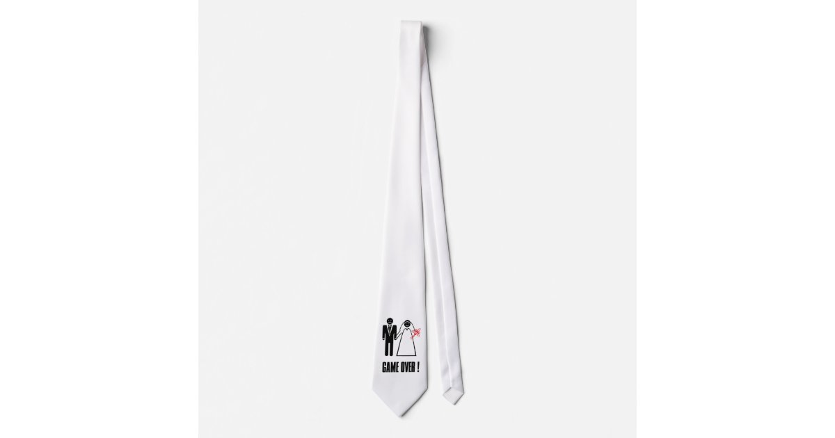 Groom's Man's tie GAME OVER! | Zazzle