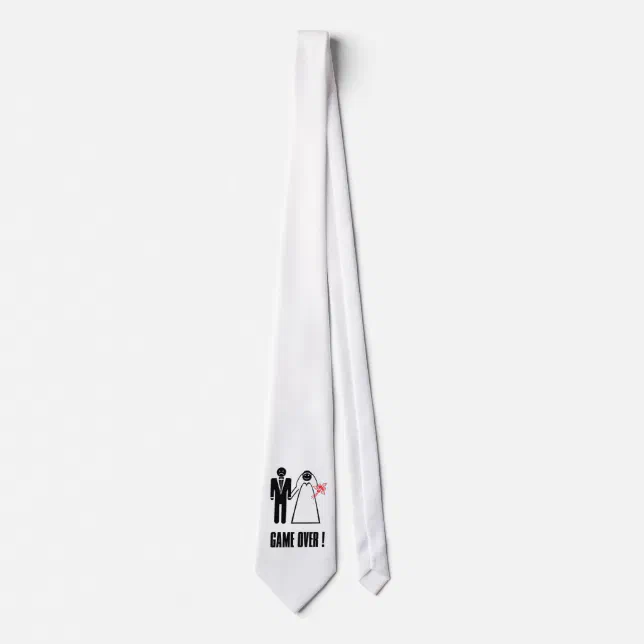 Groom's Man's tie GAME OVER! | Zazzle
