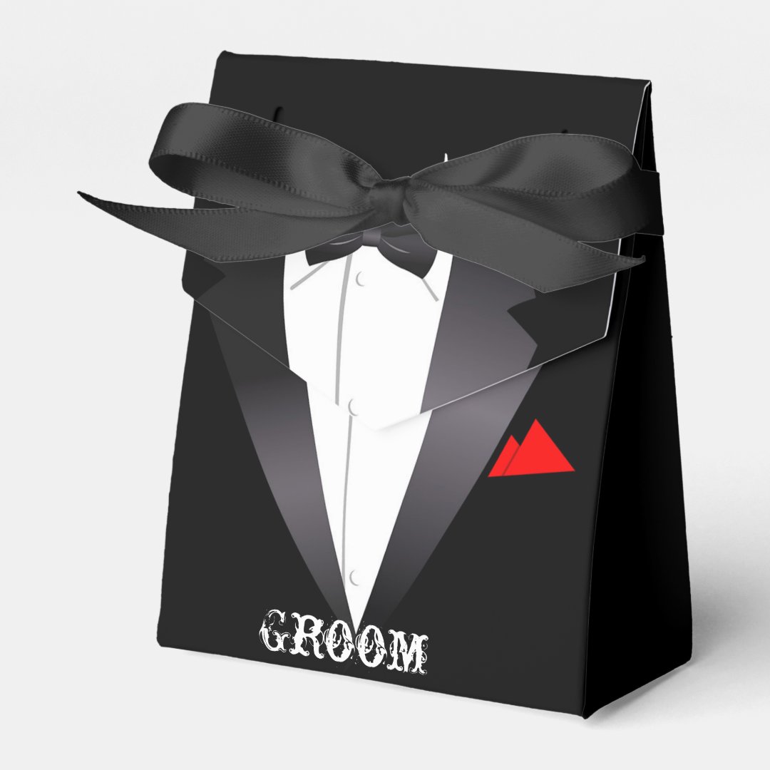 Groom's Tuxedo Shirt - Favor Boxes | Zazzle