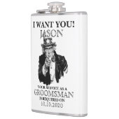 Groomsman Best Man Proposal Uncle Sam I WANT YOU Flask | Zazzle
