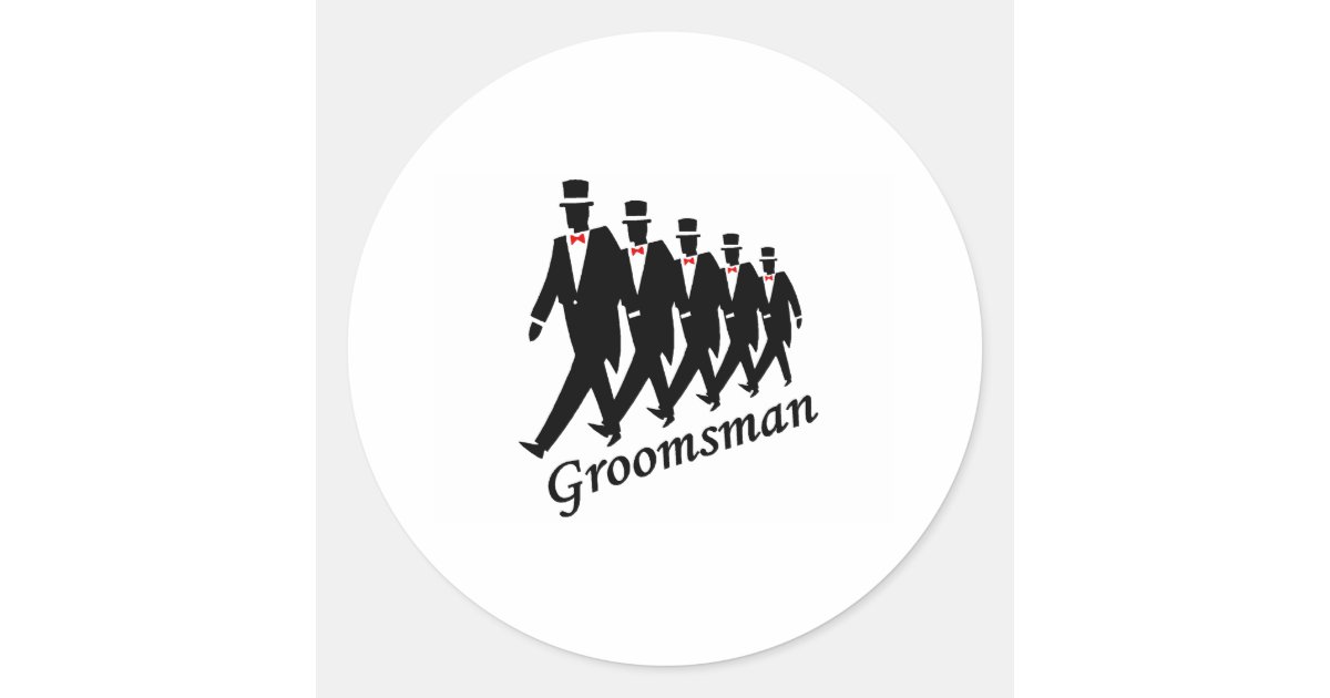 Groomsman (Men) Classic Round Sticker | Zazzle