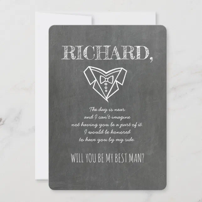 Groomsman or Best Man Proposal Invitation | Zazzle