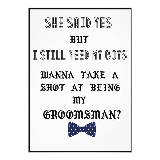 Groomsman or Best Man Proposal Wedding Invitation | Zazzle.com