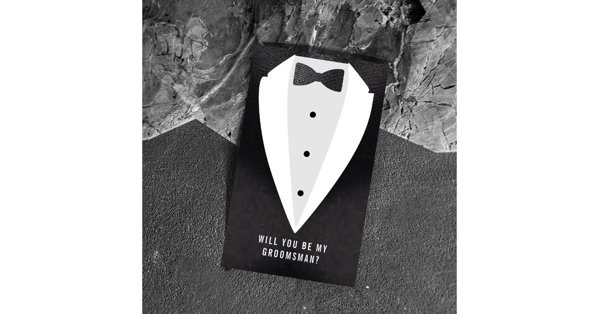 Groomsman Proposal Suit & Tie Enclosure Card | Zazzle