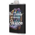 Groomsman Scootin' Cowboy Boots Black Flask | Zazzle
