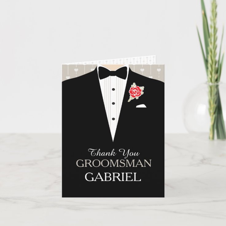 Groomsman Thank You Card Zazzle