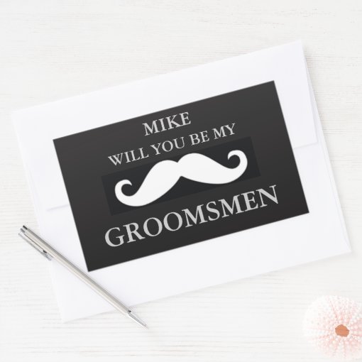 Groomsmen party rectangular sticker | Zazzle