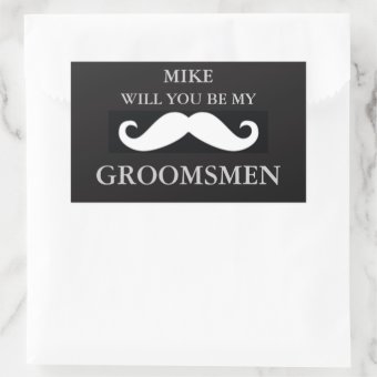Groomsmen party rectangular sticker | Zazzle