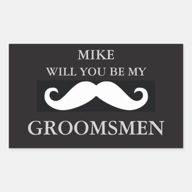 Groomsmen party rectangular sticker | Zazzle