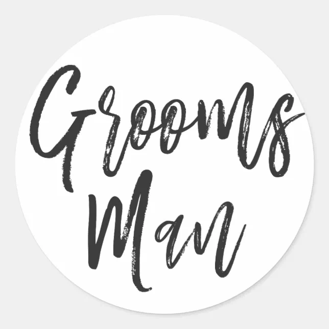 Groomsmen | Script Style Wedding Classic Round Sticker | Zazzle