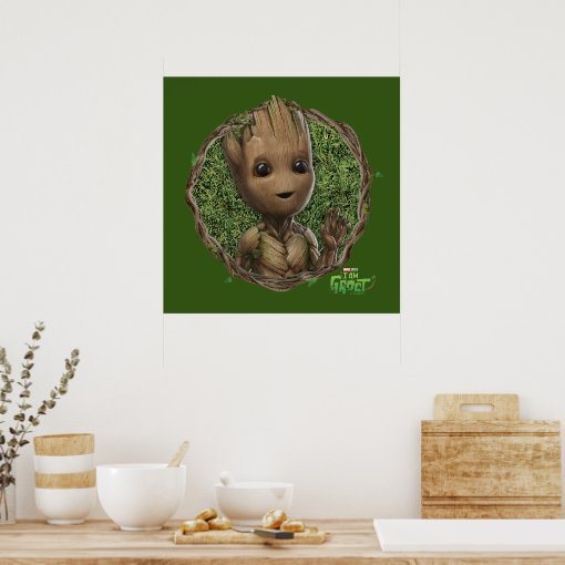Groot Framed Badge Poster | Zazzle