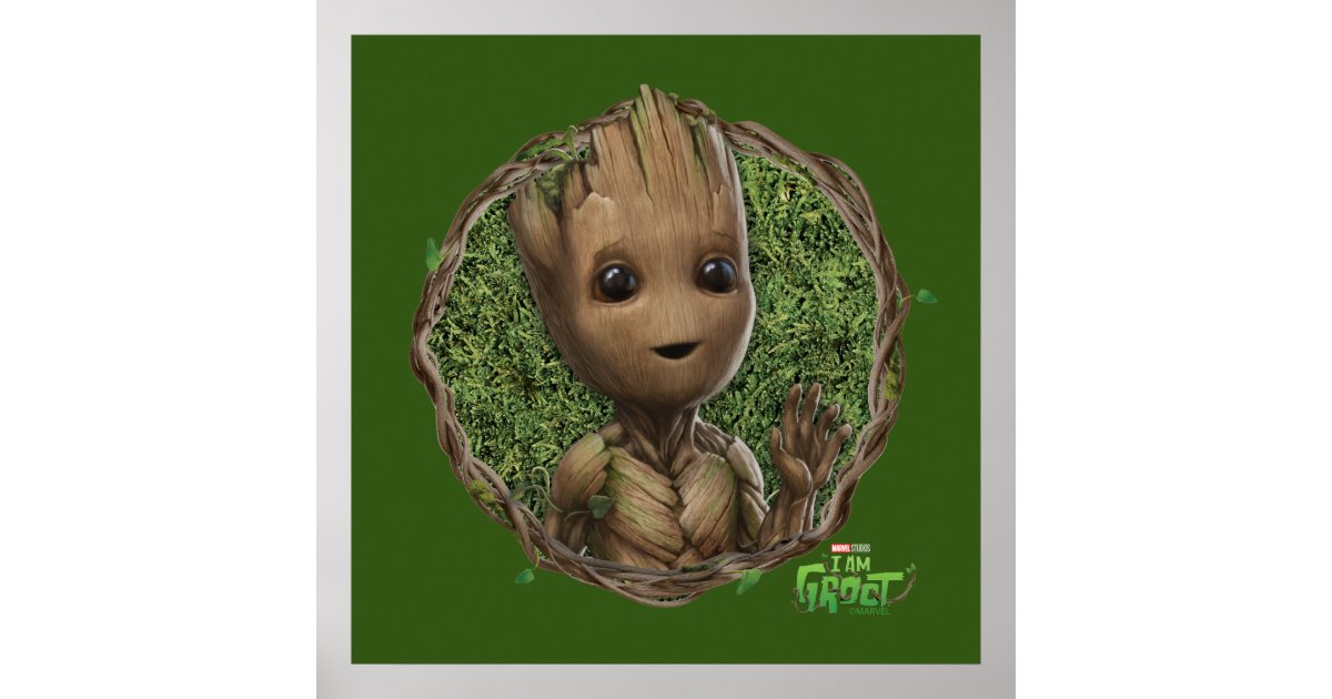 Groot Framed Badge Poster | Zazzle