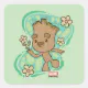 Groot with Yellow Flowers Square Sticker | Zazzle