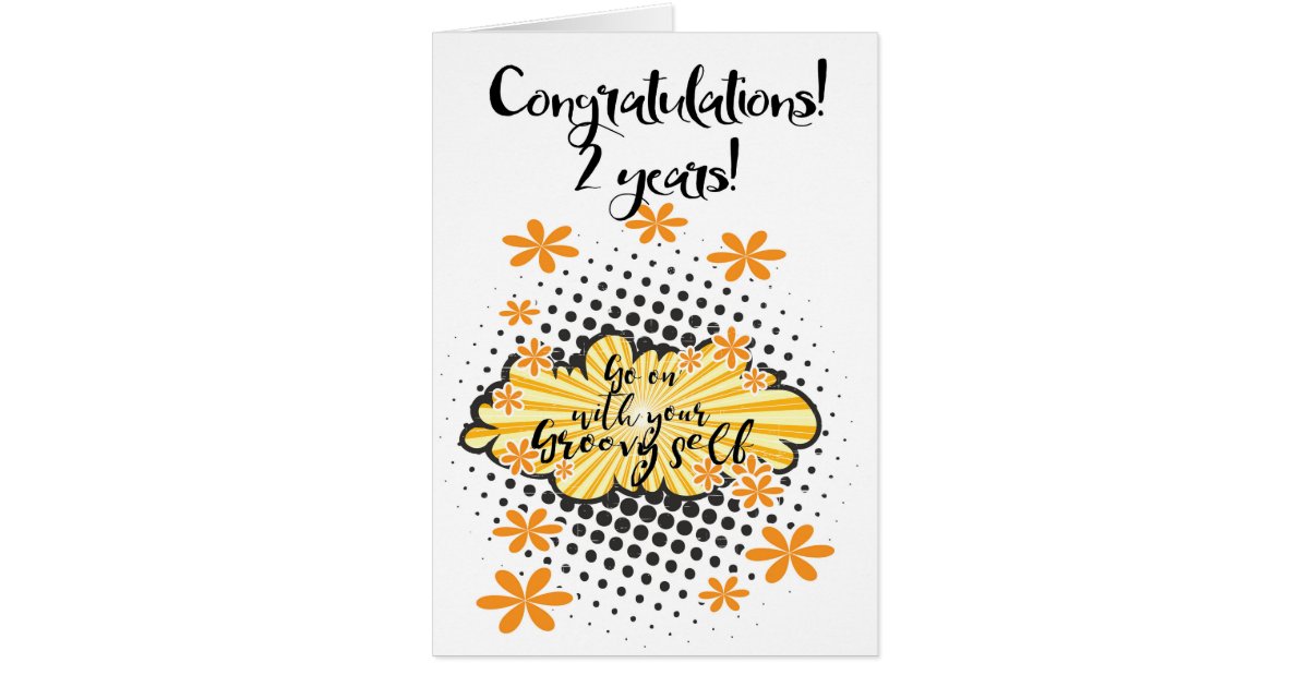 Groovy 2 year clean 12 step anniversary Card | Zazzle