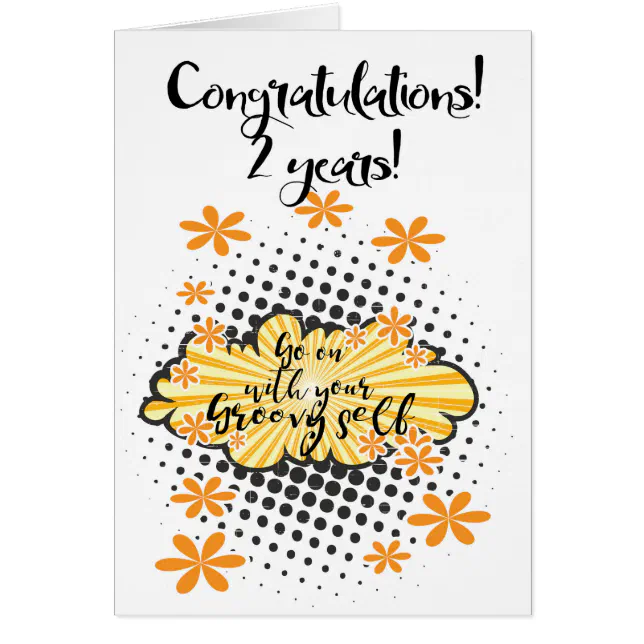 Groovy 2 year clean 12 step anniversary Card | Zazzle