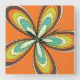 Groovy 60s 70s Hippie Flower Orange Retro Daisy Square Wall Clock | Zazzle