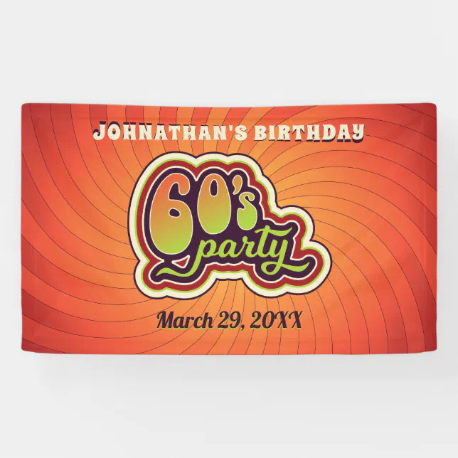 Groovy 60's Party Banner | Zazzle