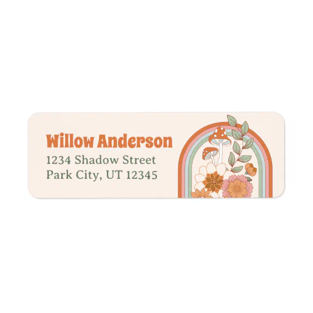Groovy 70s Hippie Baby Shower Address Labels | Zazzle