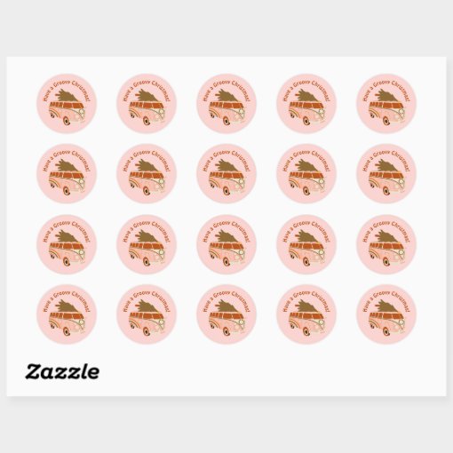 Groovy 70s Retro Classic Round Sticker | Zazzle