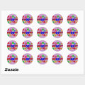 Groovy 70's Retro Flower Power Gifts Classic Round Sticker | Zazzle