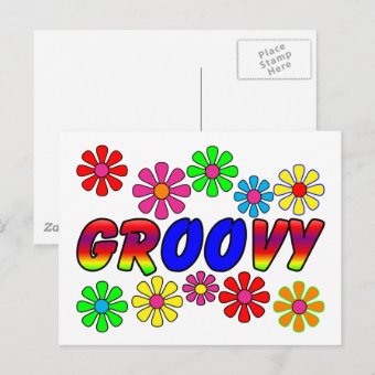 Groovy 70's Retro Flower Power Gifts Postcard | Zazzle