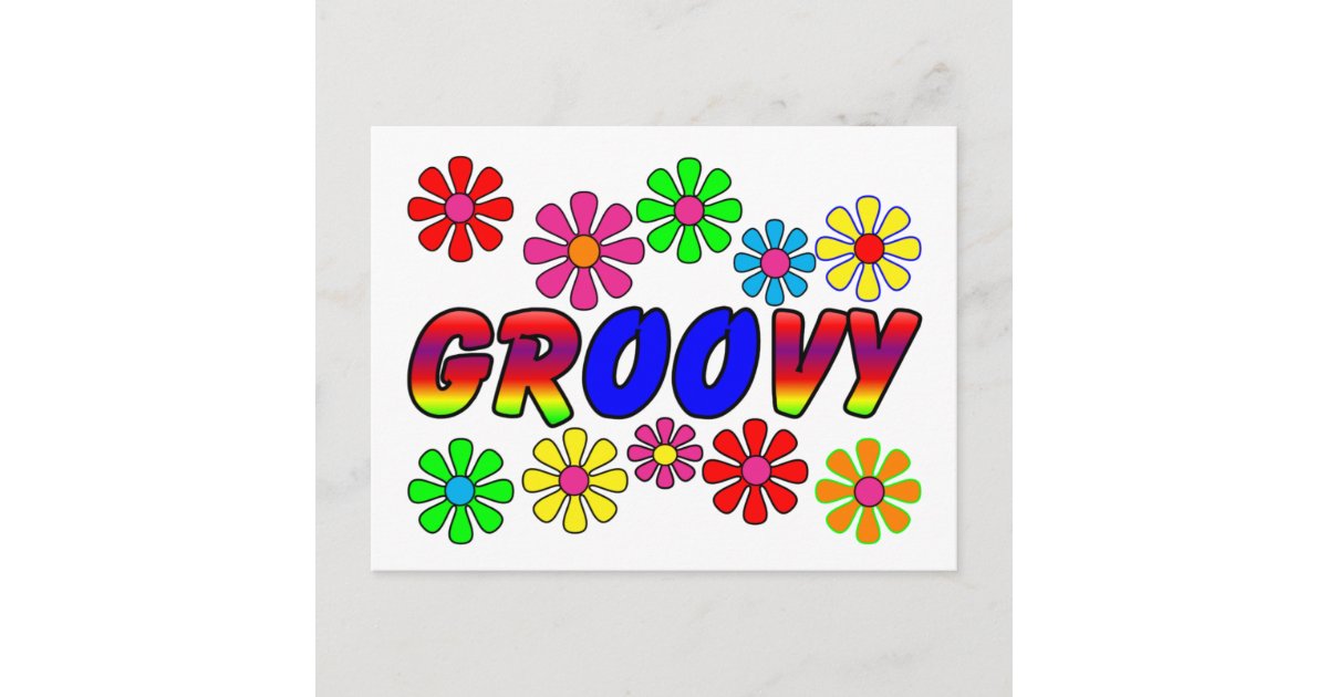 Groovy 70's Retro Flower Power Gifts Postcard | Zazzle