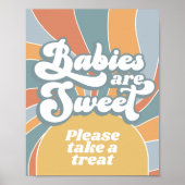 Groovy Babies are Sweet Please Take A Treat Shower Poster | Zazzle