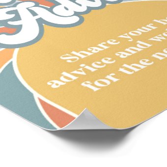 Groovy Baby Advice Retro Sunshine Baby Shower Poster | Zazzle