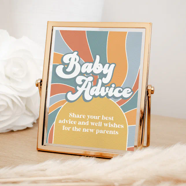 Groovy Baby Advice Retro Sunshine Baby Shower Poster | Zazzle Groovy Baby Advice Retro Sunshine Baby Shower Poster | Zazzle