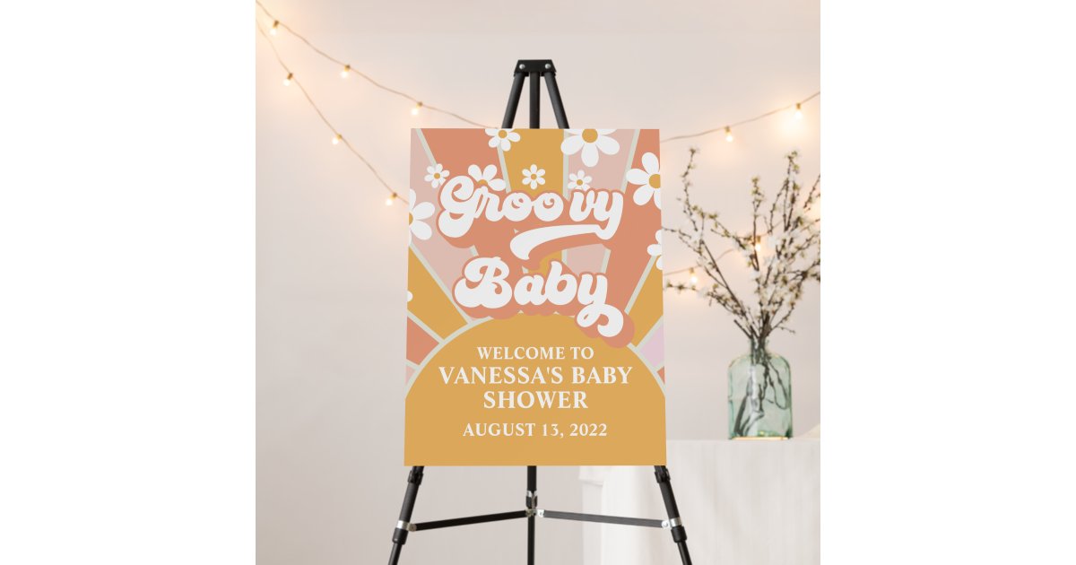 Groovy Baby Retro Sunshine Baby Shower Welcome Foa Foam Board | Zazzle Groovy Baby Retro Sunshine Baby Shower Welcome Foa Foam Board | Zazzle