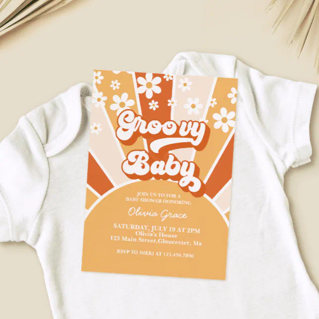 Groovy Baby Retro Sunshine Daisy Baby Shower Invit Invitation | Zazzle Groovy Baby Retro Sunshine Daisy Baby Shower Invit Invitation | Zazzle