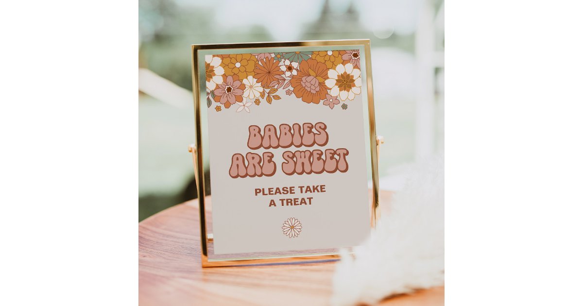 Groovy Baby Shower Favor Sign | Zazzle