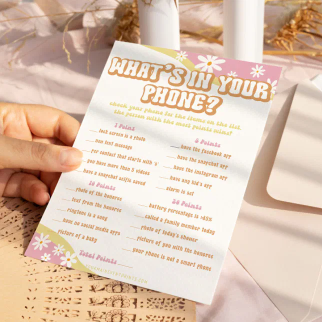 Groovy Baby Shower Games, Boho Retro, 70's Vibe Menu | Zazzle